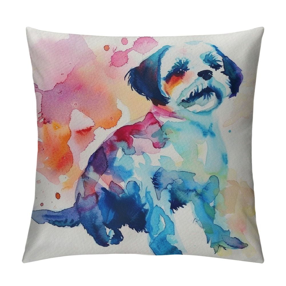 Nawypu Watercolor Dog Beagle Cushion Cover Beagle Colorful Dog ...