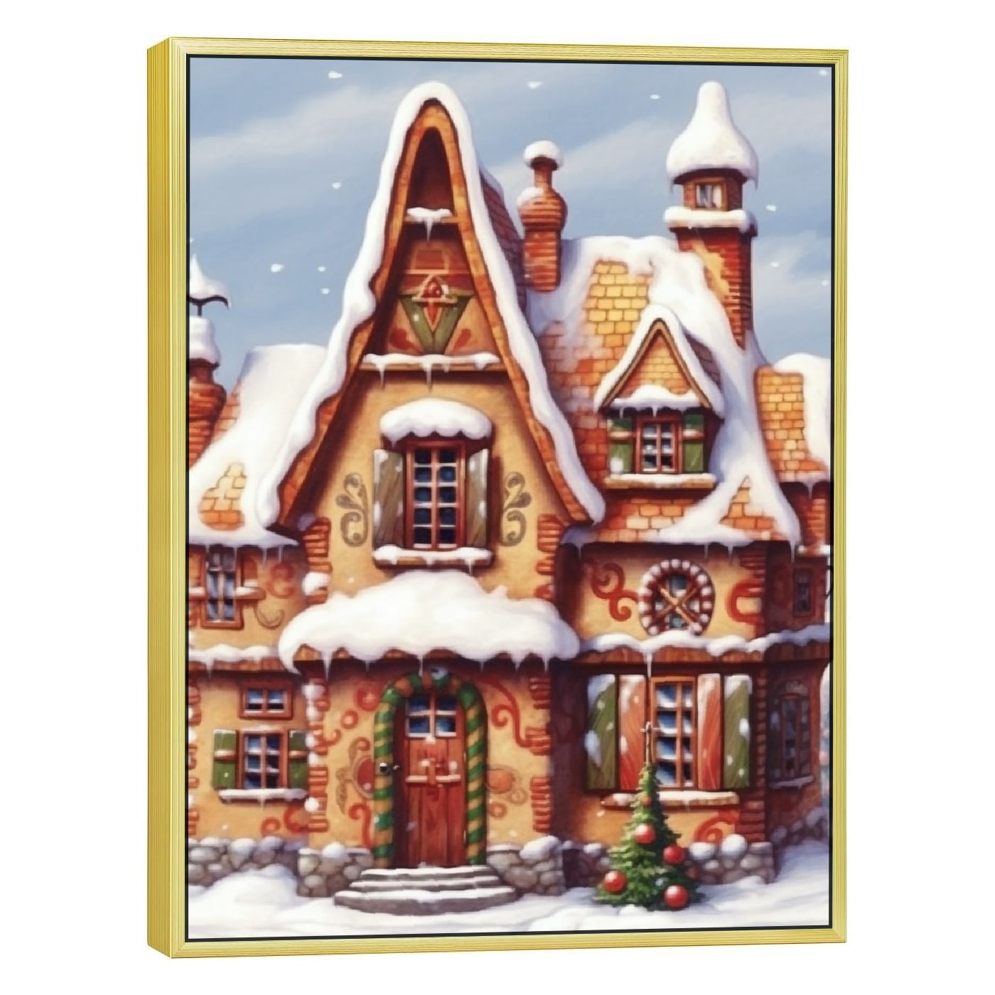 Nawypu Watercolor Gingerbread House Canvas Art Poster And Wall Art ...