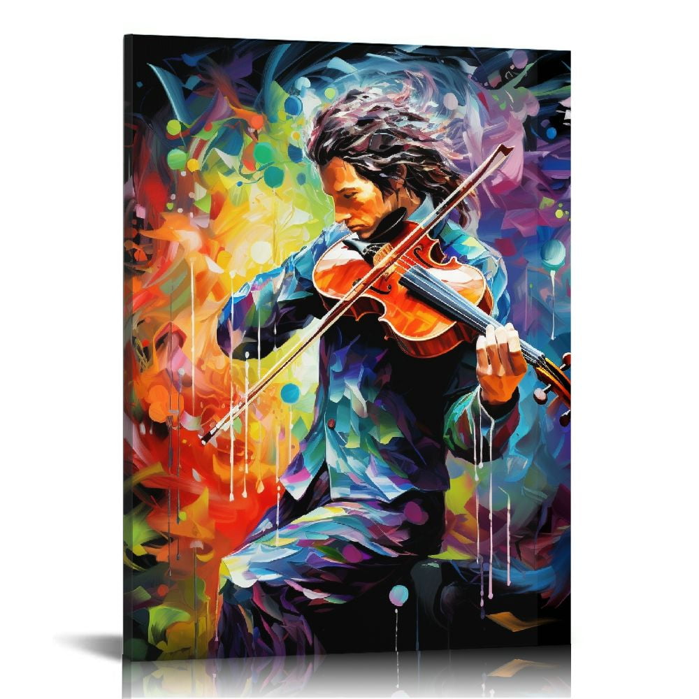 Nawypu Watercolor Music Wall Art Print Splash Graffiti Musical ...