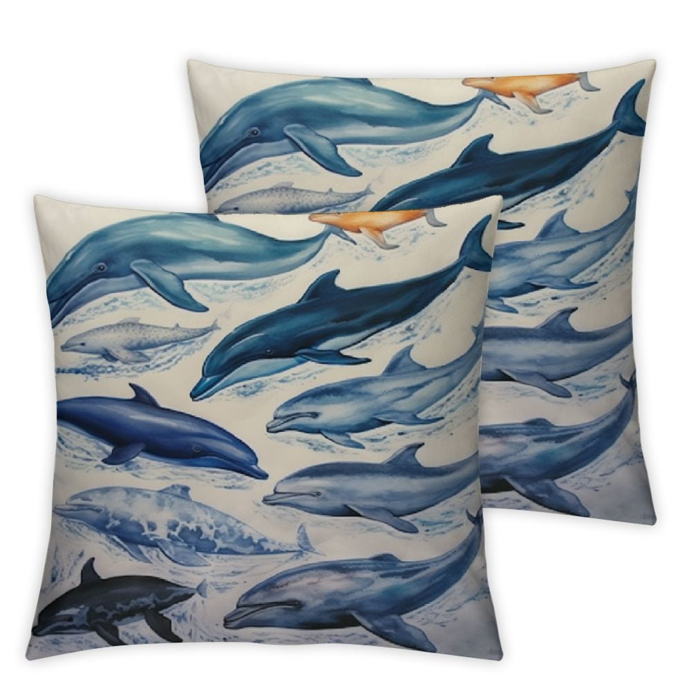 Nawypu Watercolor Ocean Sea Sharks And Whales Educational Chart Throw