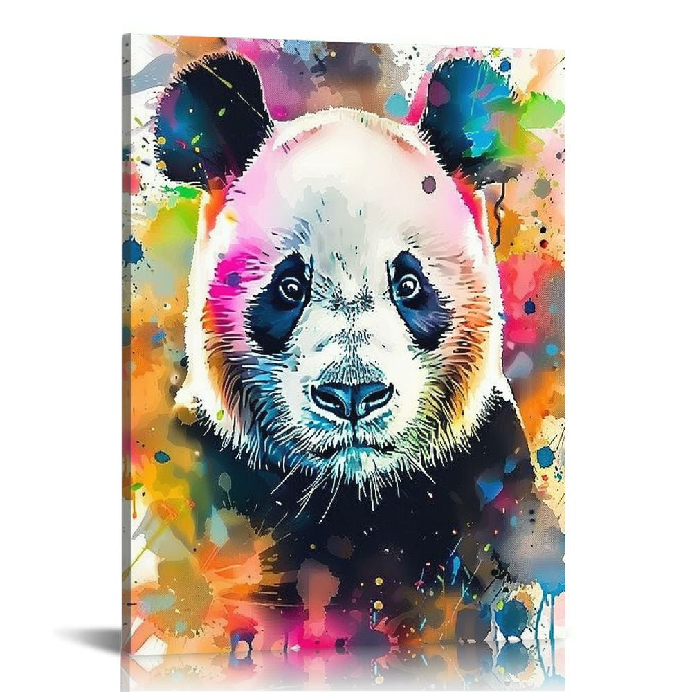 Nawypu Watercolor Panda Canvas Wall Art Wall Decor HD Print Wall Art ...
