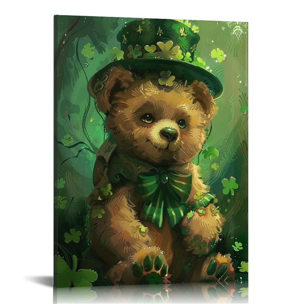 Nawypu Watercolor St Patricks Bear, St Patricks Day Clipart, Teddy Bear ...