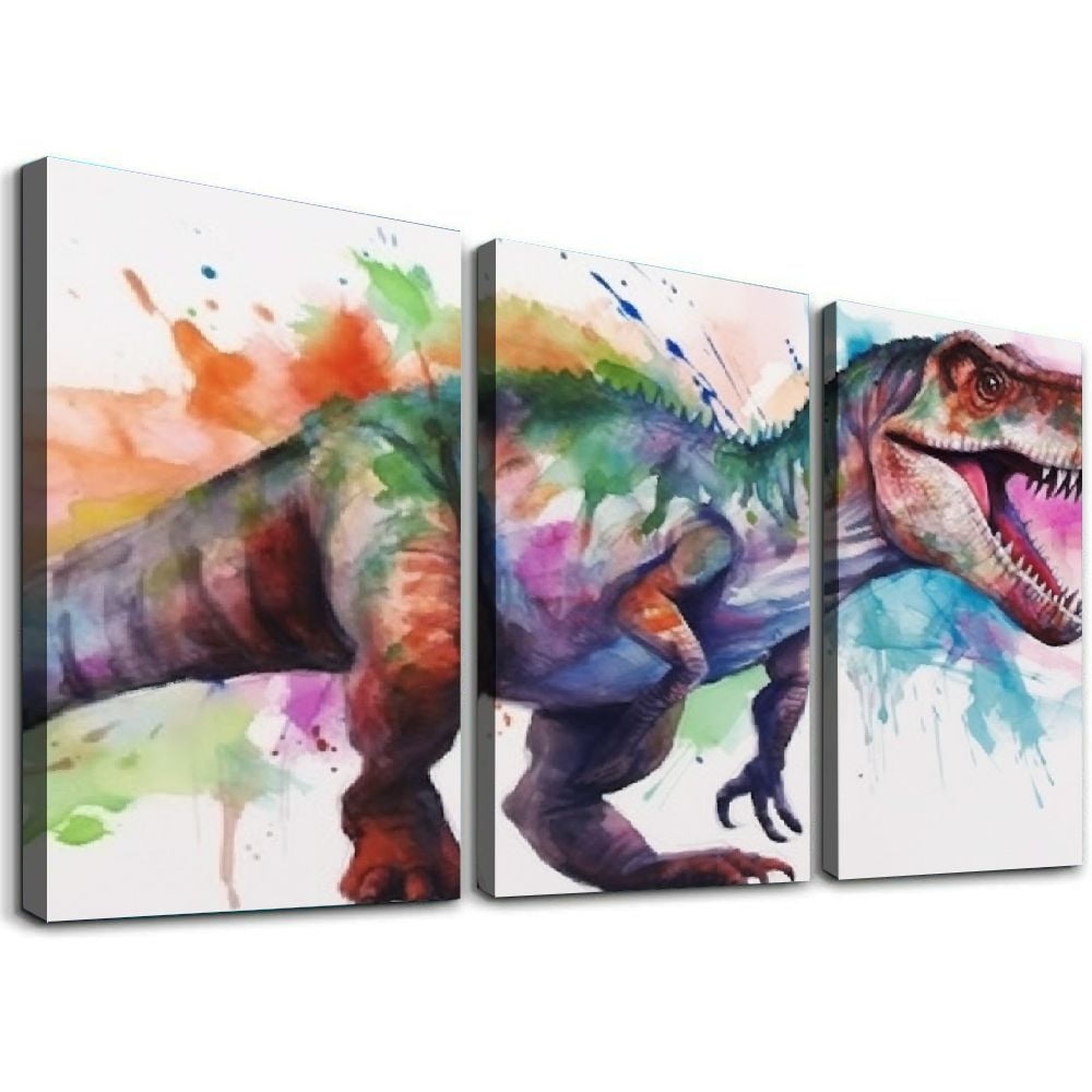 Nawypu Watercolour Animal Poster Tyrannosaurus Rex, T Rex Dinosaur ...