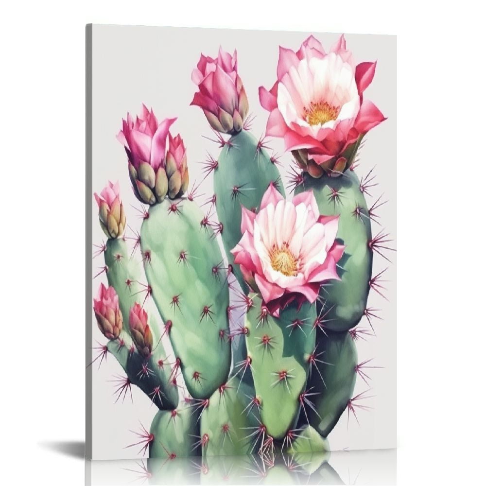 Nawypu Watercolour Paintings Of Cactus Canvas Wall Art Abstract Modern ...