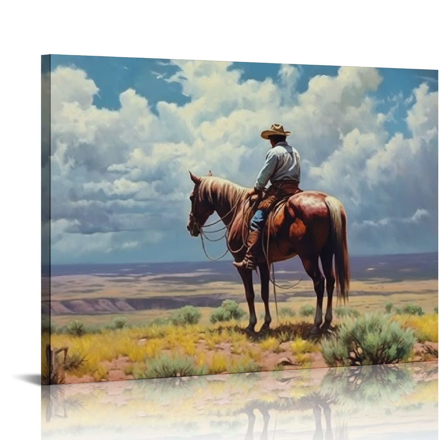 Nawypu Western Cowboy Wall Art Canvas Prints, Old West Decor, Classic ...