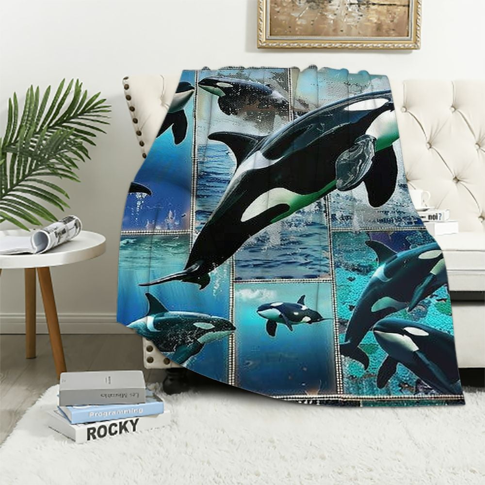 Nawypu Whale Blanket Ocean Whale Gifts for Boys Men sea Ocean Animal ...