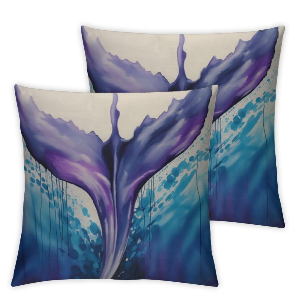 Nawypu Whale Pillow Case Fish Aquatic Ocean Animal Sea Watercolor Whale ...