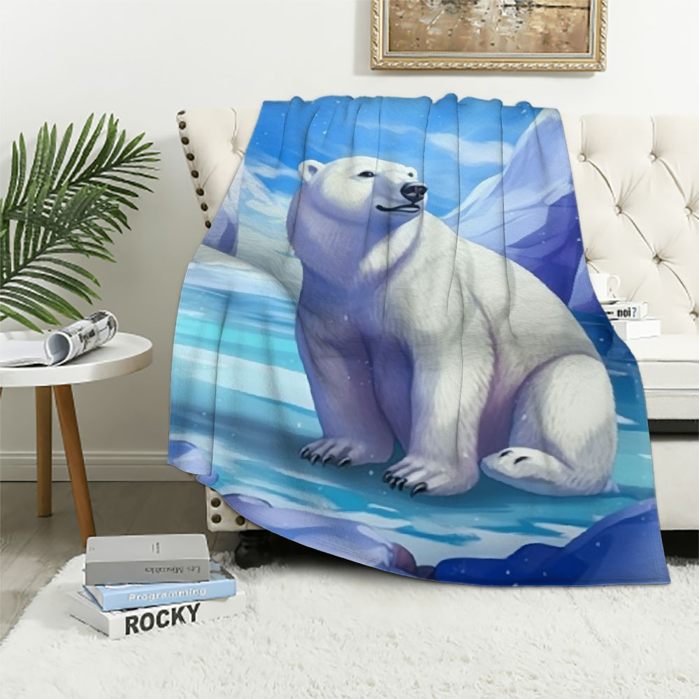 Nawypu White Bear Flanket for Kids Boys Teens Penguin Throw Blanket ...