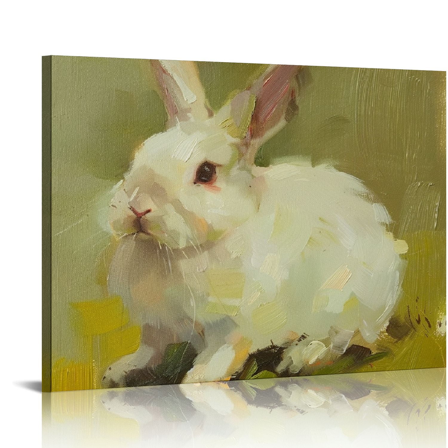 Nawypu White Rabbit Wall Art Kids Room Bunny Rabbit Pictures Wall Decor ...