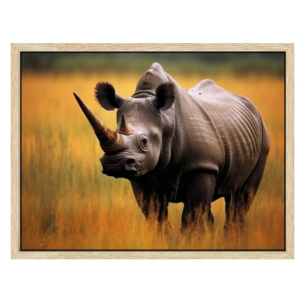 Nawypu White Rhinoceros Wall Art Canvas Prints Poster For Home Office ...