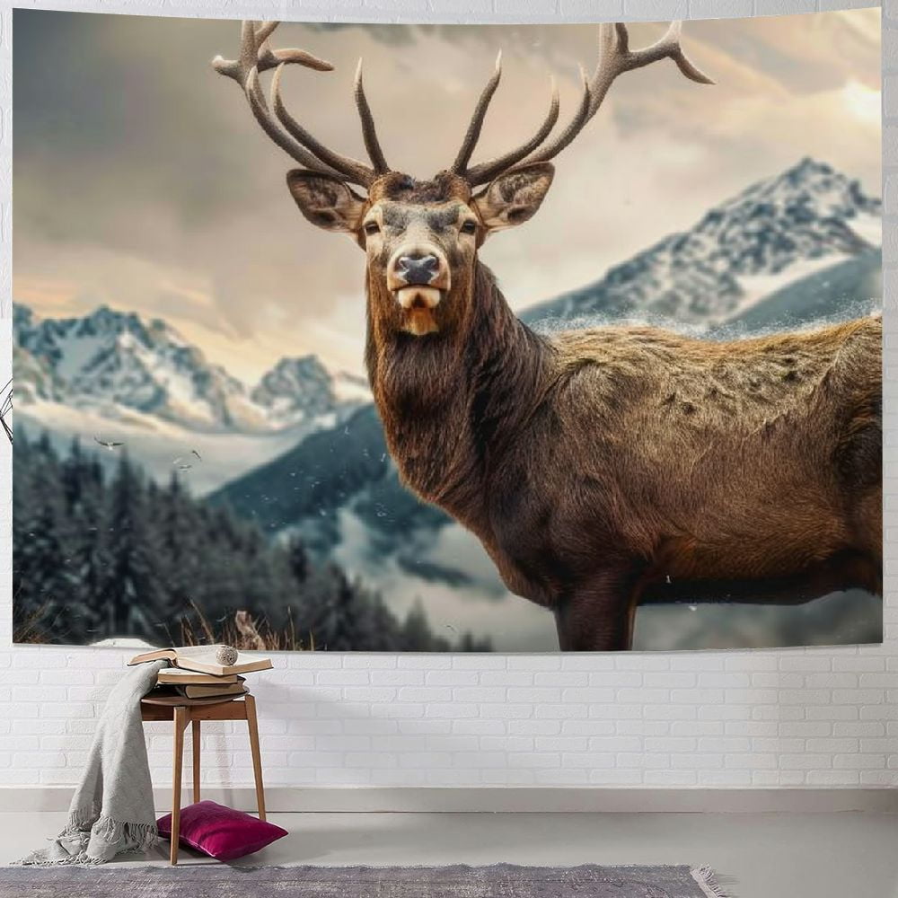 Nawypu Wild Animals Deer Tapestry Wall Hanging Tapestries for Bedroom ...
