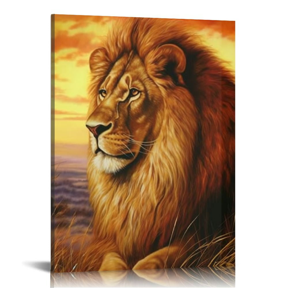 Nawypu Wild Lion and Lioness Wall Art Pictures for Living Room Lions ...