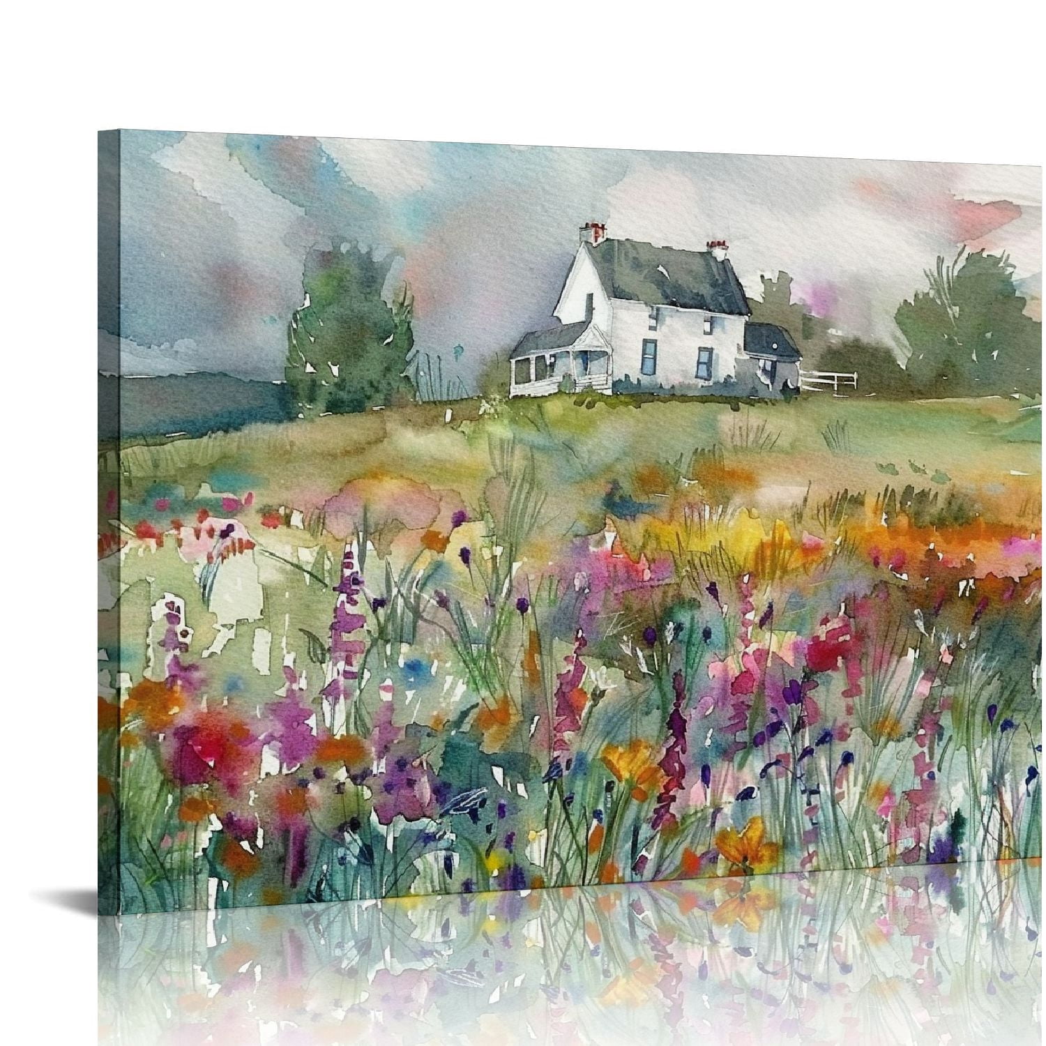 Nawypu Wildflower Cottage Canvas Wall Decor for Living Room, Bedroom ...