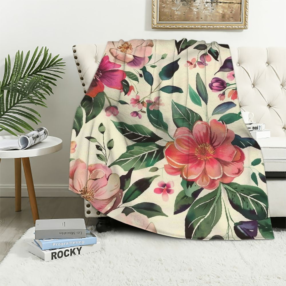 Nawypu Wildflowers Floral Throw Blanket for Girls Women Colorful ...