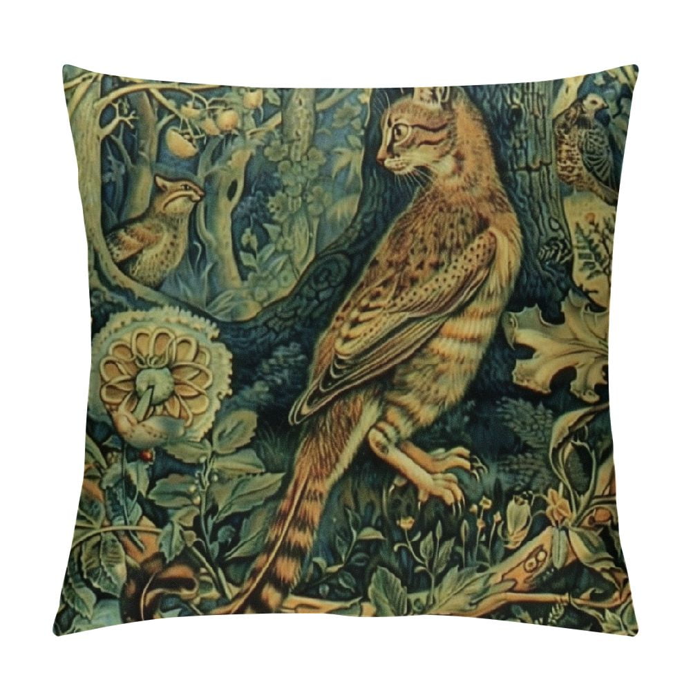 Nawypu William Morris Forest Animals Raven Fox Peacock Blue Green ...