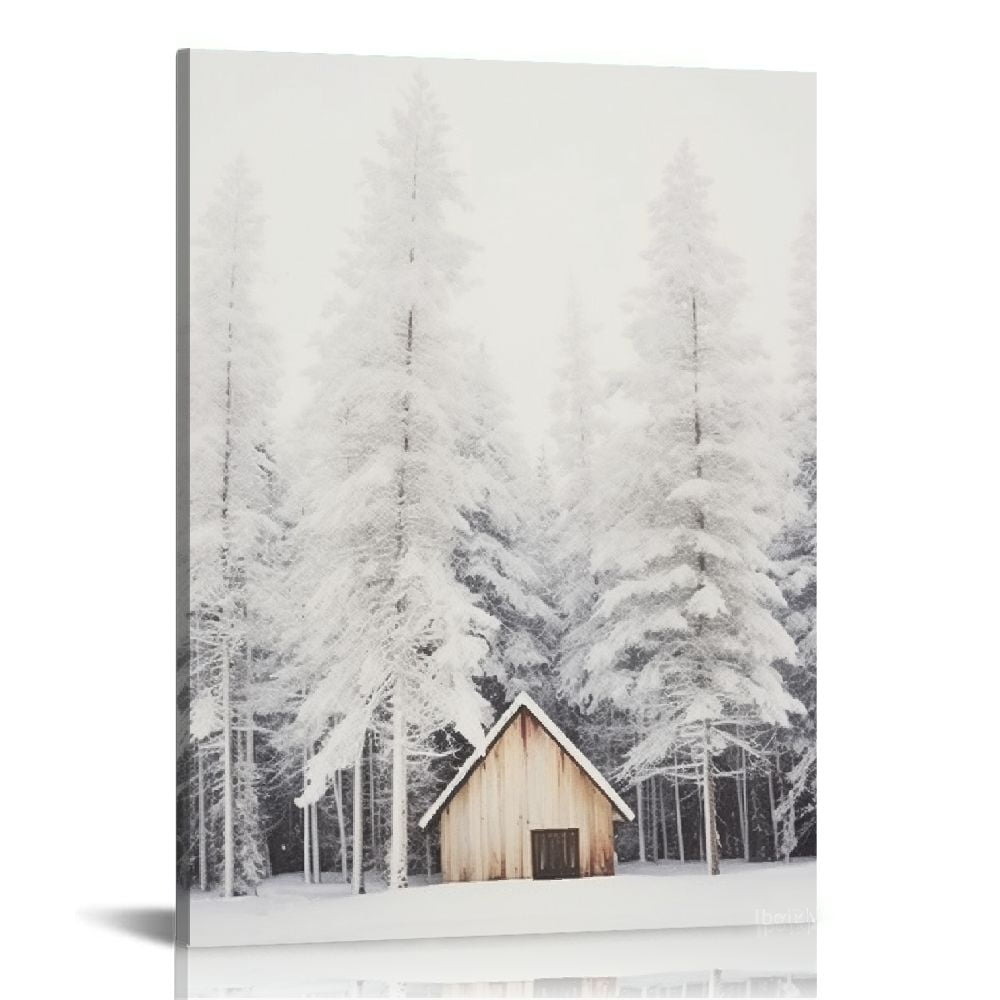 Nawypu Winter Snowy Forest Prints Snow Covered Pine Trees Prints ...