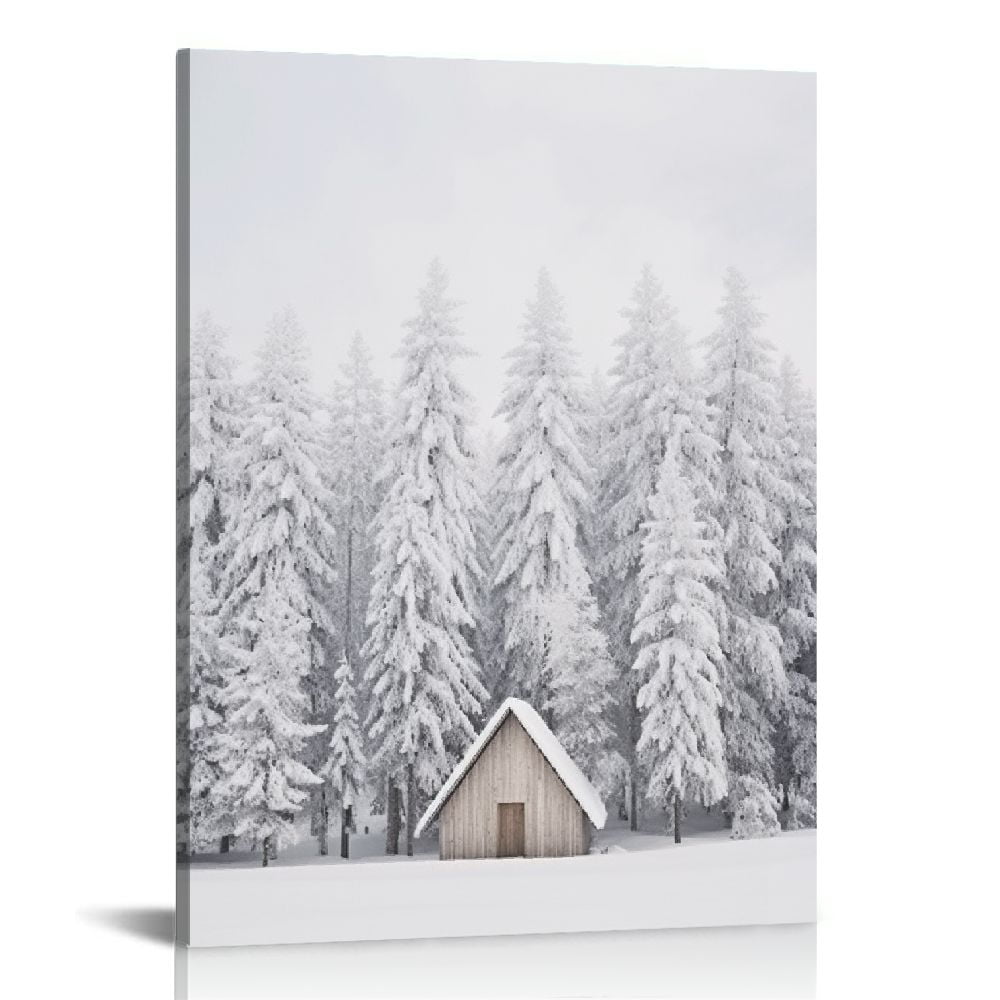 Nawypu Winter Snowy Forest Prints Snow Covered Pine Trees Prints ...