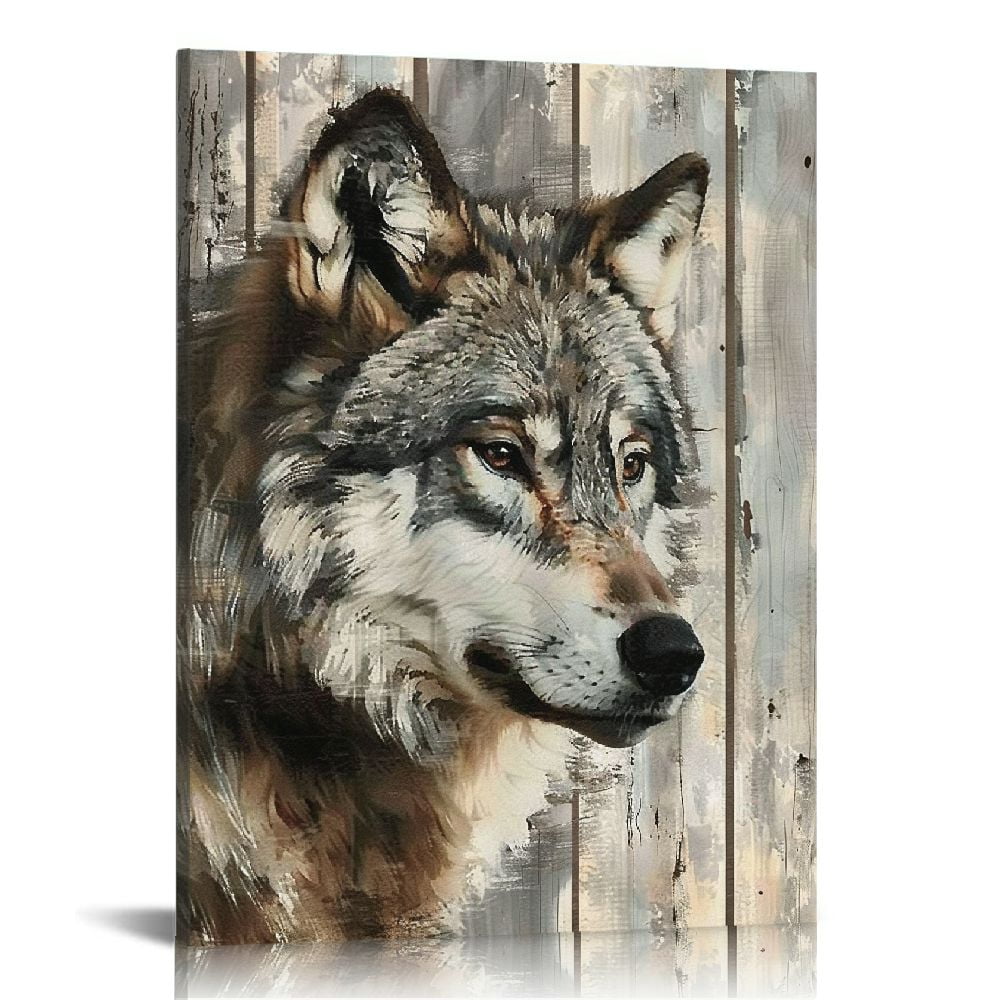 Nawypu Wolf Art Wall Decor - Wolf Portrait Painting Pictures Wild ...
