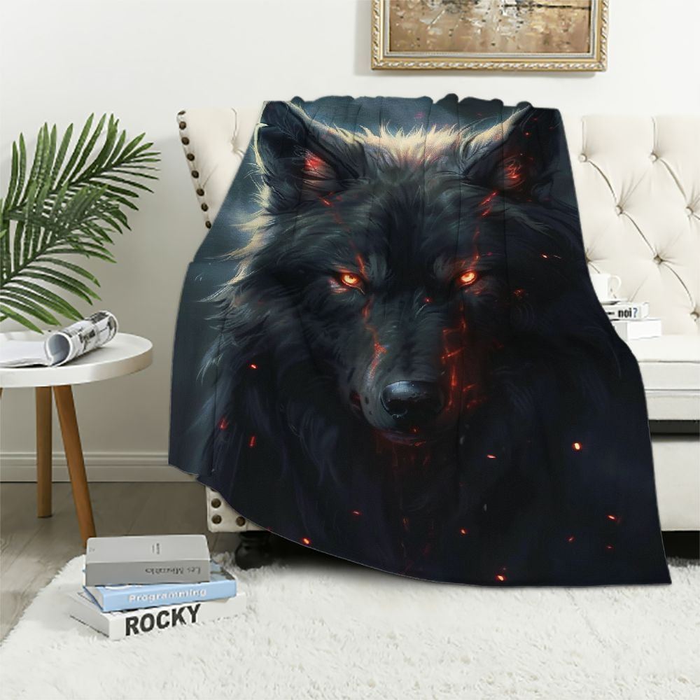 Awypu Wolf Blanket Wolf Printed Gifts Blanket for Girls Kids ...
