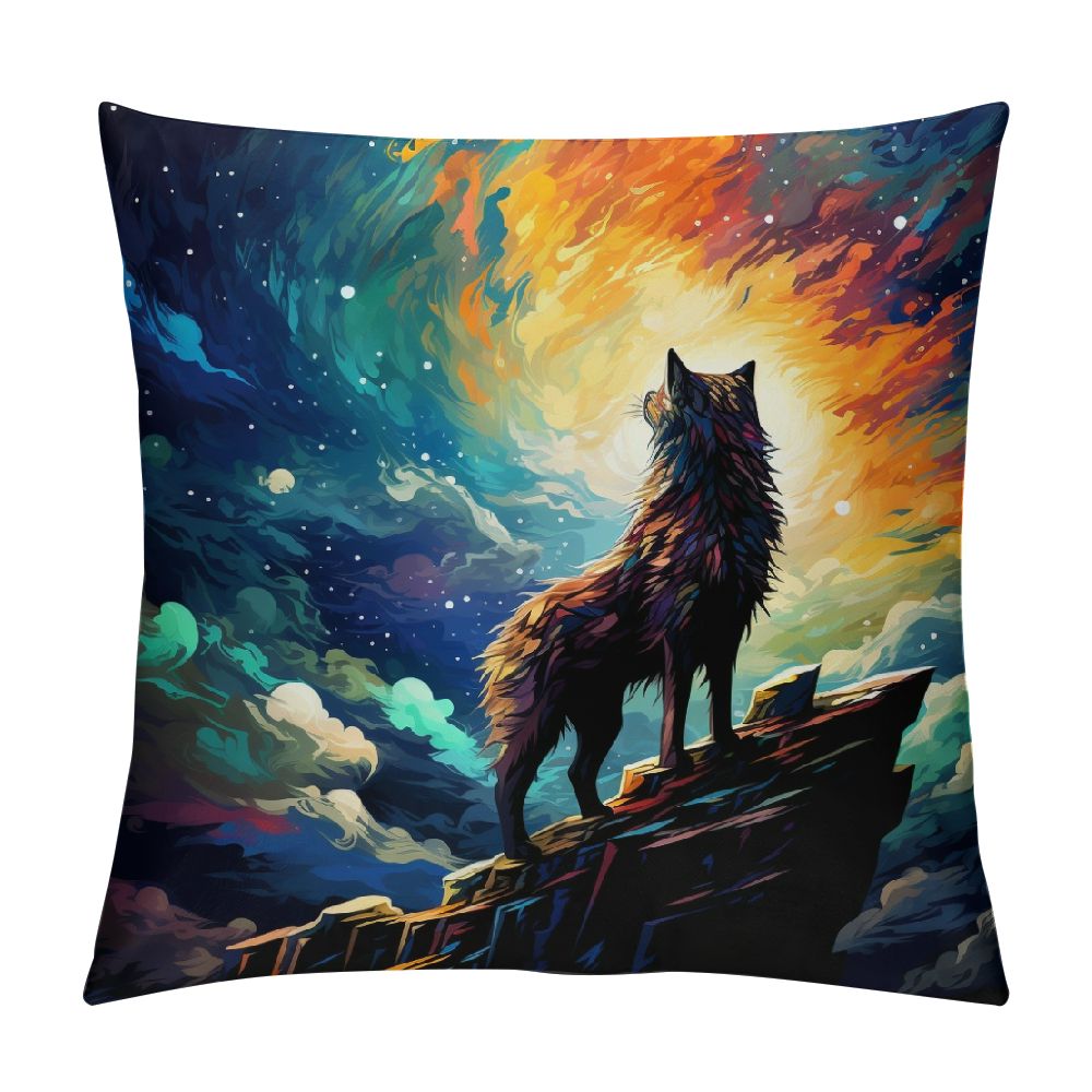 Nawypu Wolf Plush Pillowcases Soft and Cozy Cushion Cover with Hidden ...
