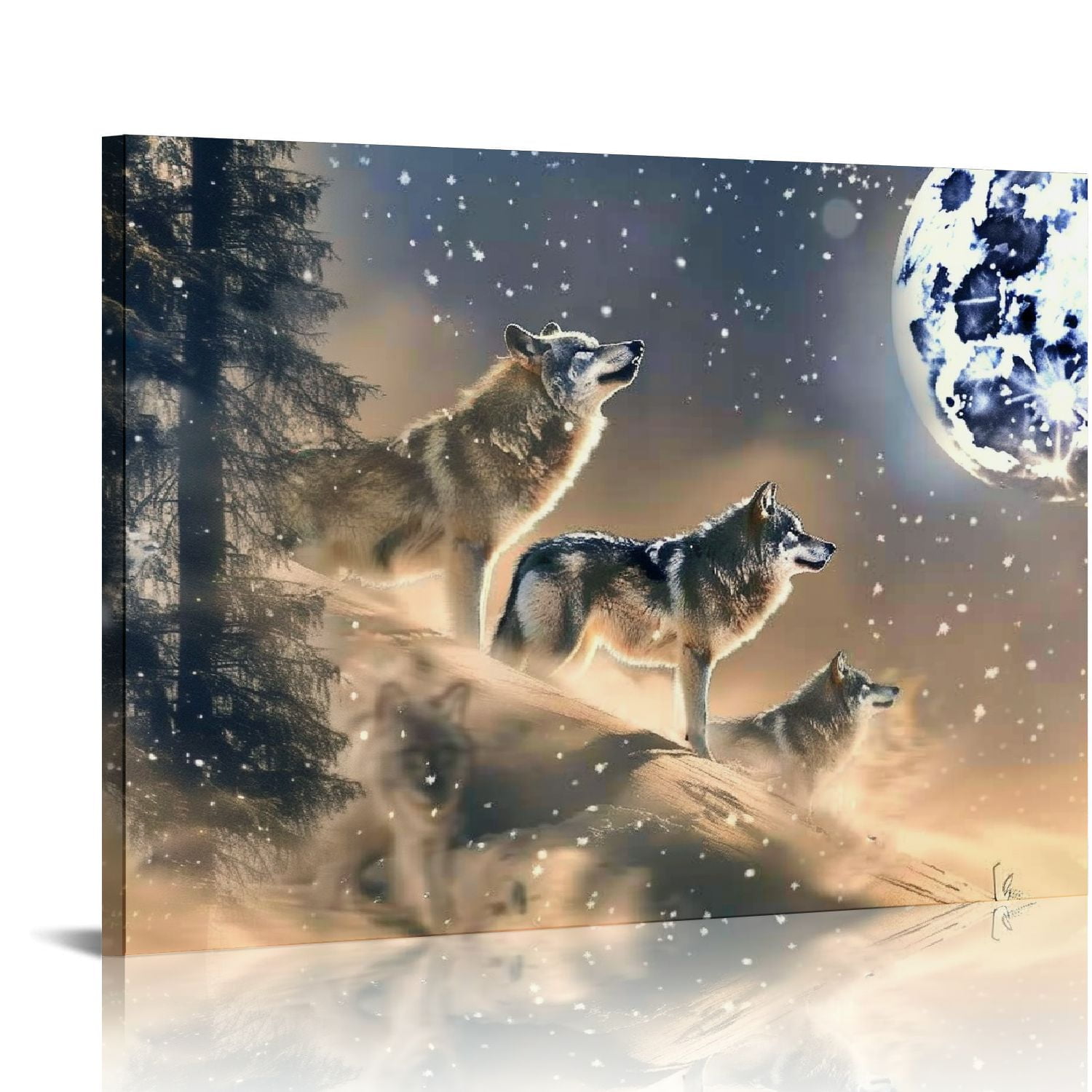Nawypu Wolf Poster Wolf Wall Art Pictures Paintings Canvas Wall Decor ...