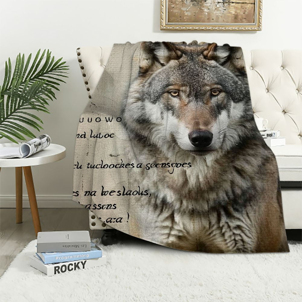 ONETECH Wolf Throw Blanket Inspirational Wolf Blanket Gifts for Boys ...