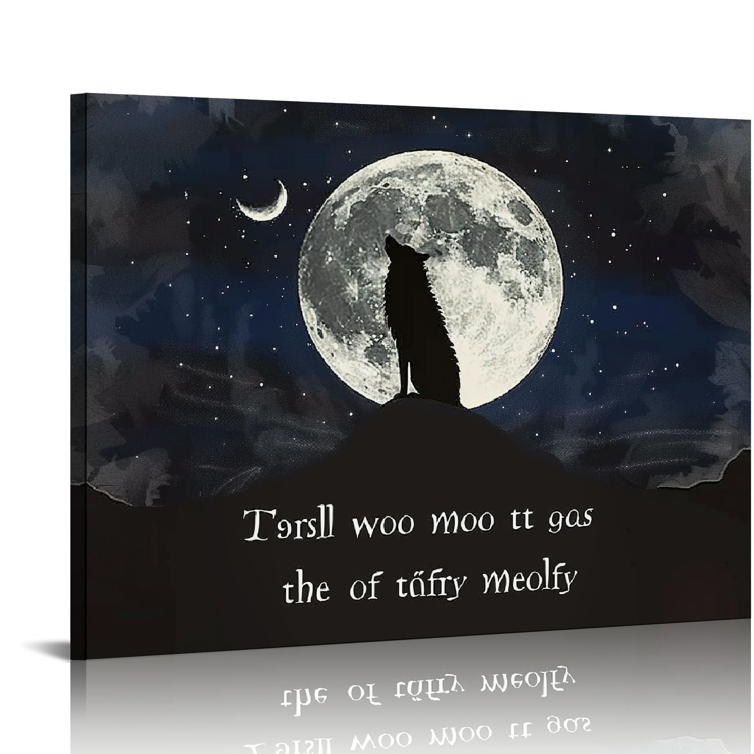Nawypu Wolf Wall Art Wolf And Moon Motivational Canvas Wall Decor I ...