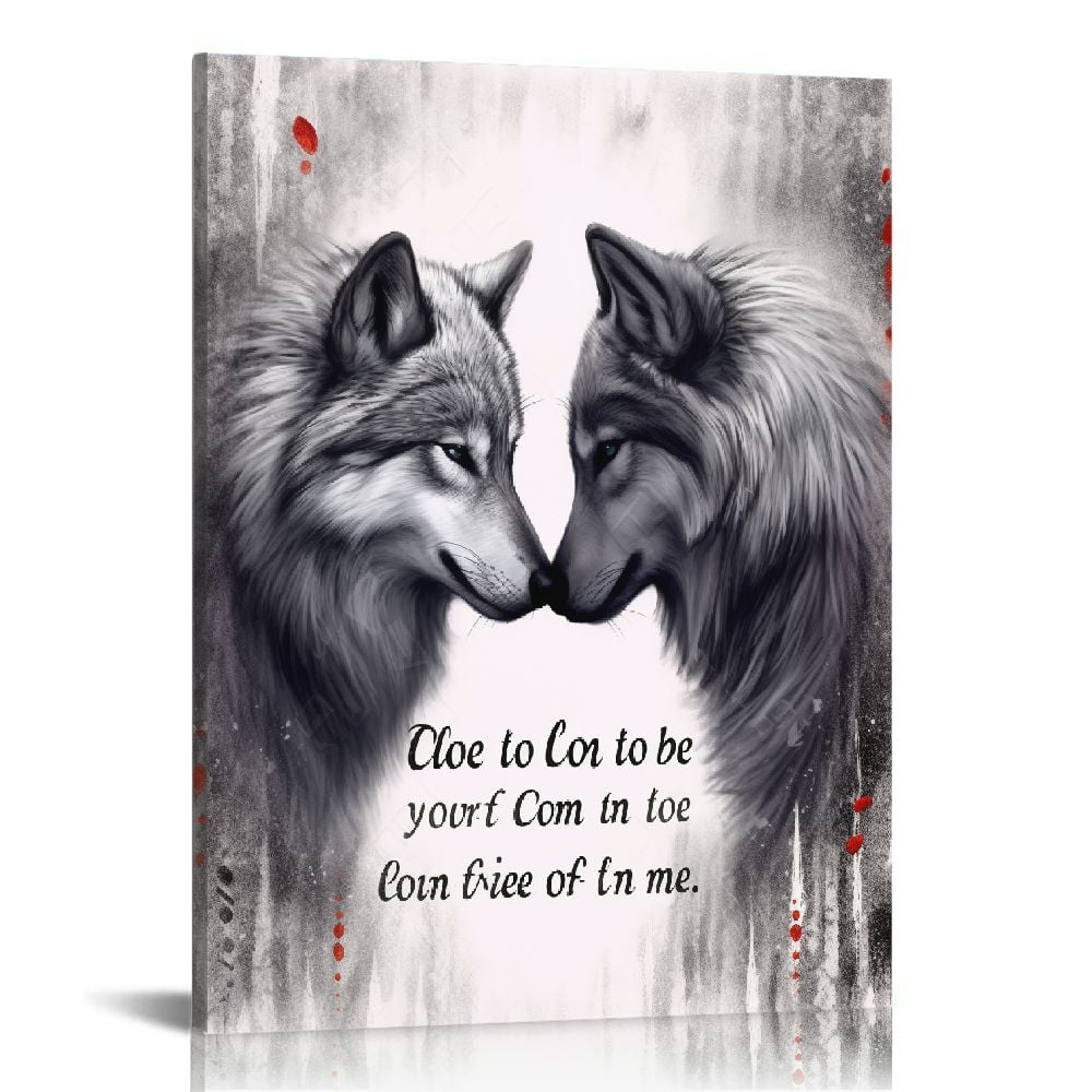 Nawypu Wolf Wall Art Canvas Framed - Wolf Pictures Wall Decor Canvas ...
