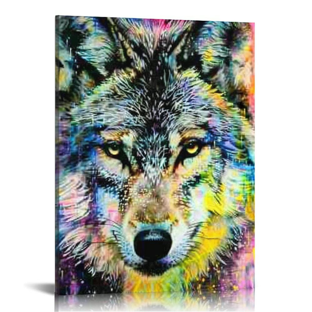 Nawypu Wolf Wall Art Print Decor Wildlife Animal Wolf Painting Picture ...
