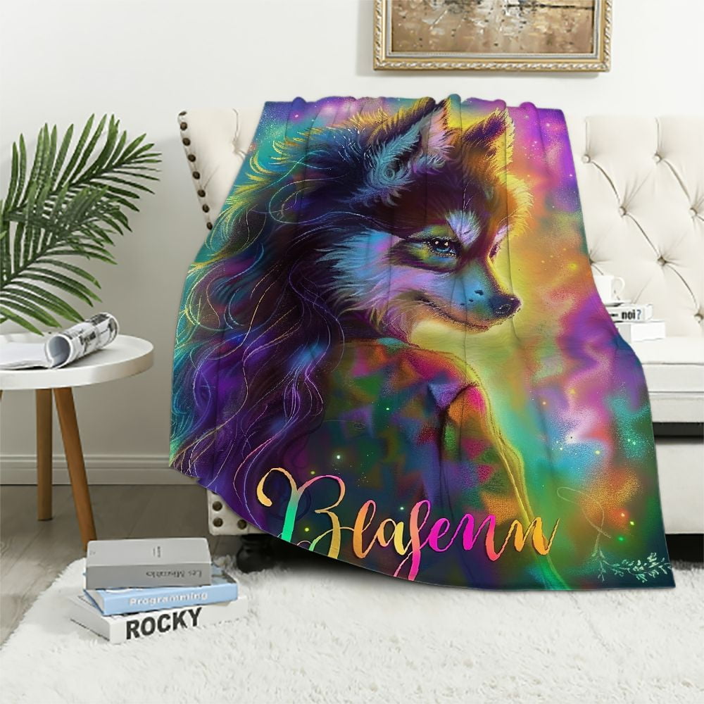 Nawypu Wolves Blanket, Cute Wolf Blanket, Wolf Gifts for Girls, Kawaii ...