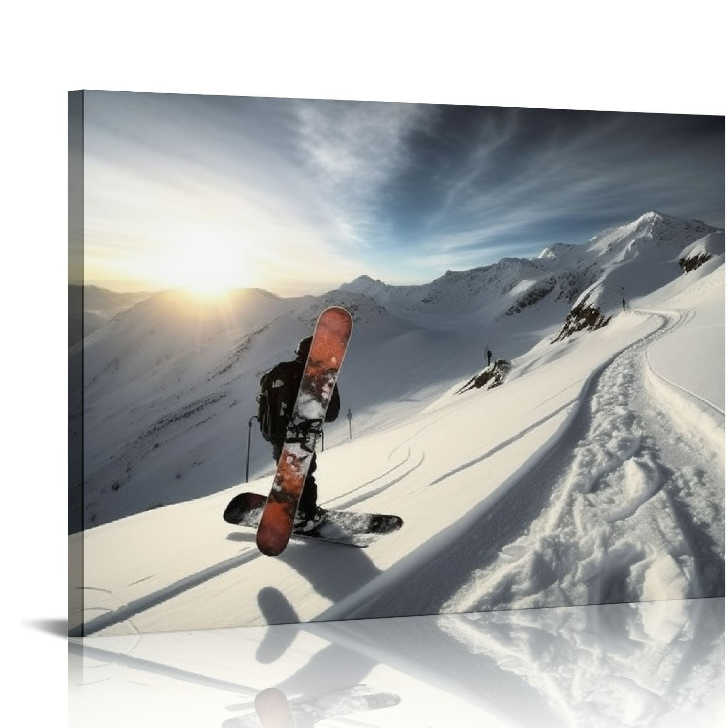 Nawypu Wonderful Sunshine Over The White Snow Snowboarding Canvas ...