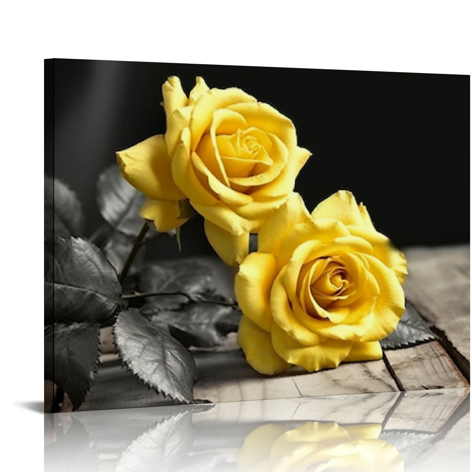 Nawypu Yellow Room Decor for Living Room Rose Flower Canvas Wall Art ...