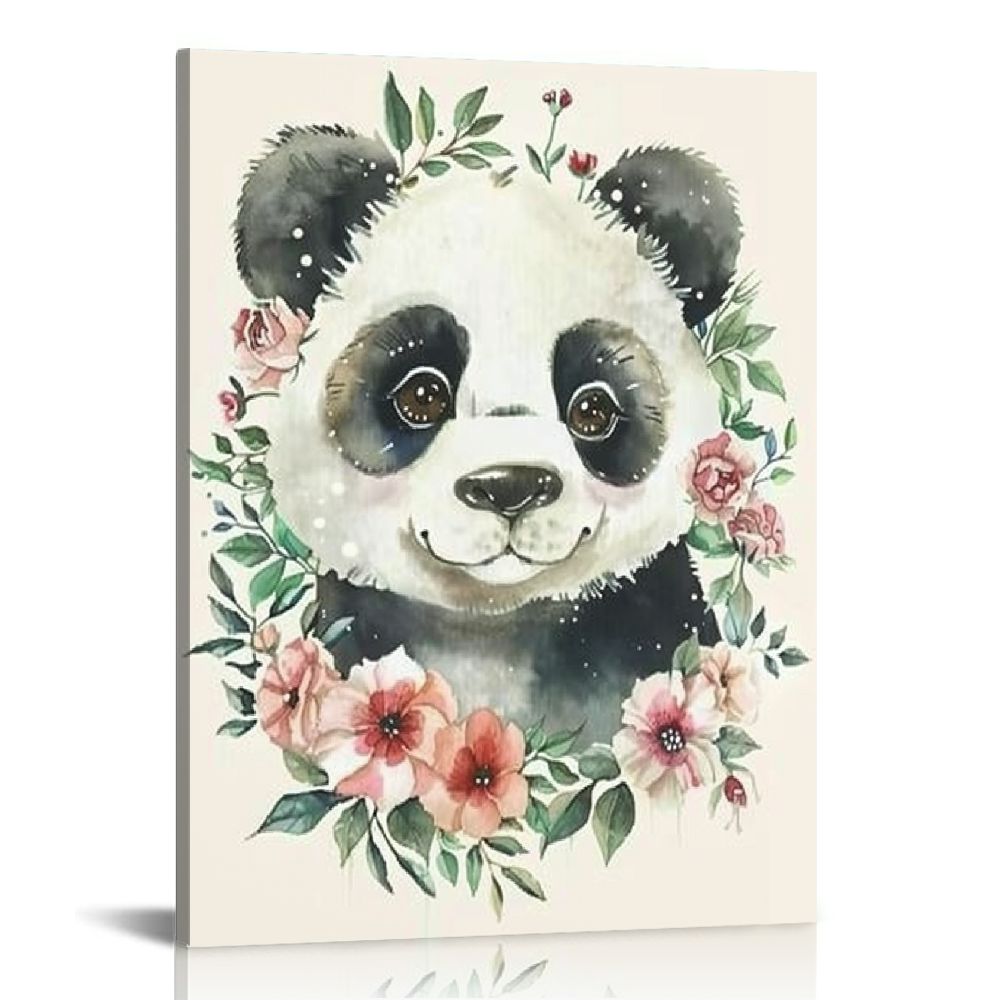Nawypu Young Panda Canvas Wall Art Animals Cute Baby Panda Canvas ...