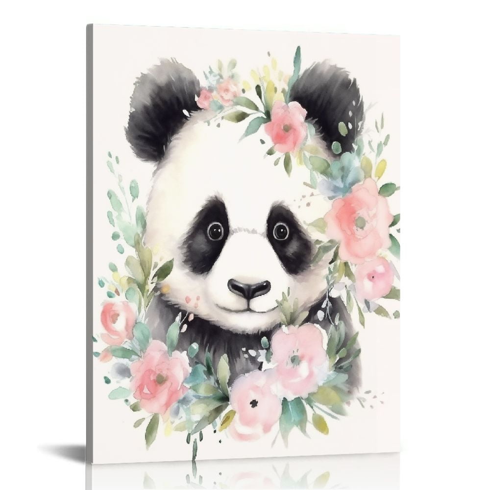 Nawypu Young Panda Canvas Wall Art Animals Cute Baby Panda Canvas ...