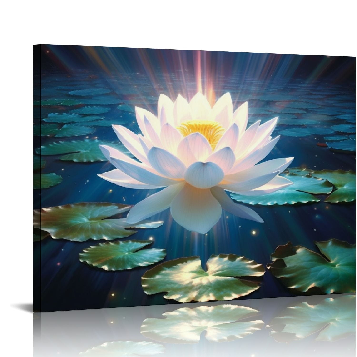 Nawypu Zen Wall Art White Water Lily Canvas Wall Art Lotus Flower Bloom ... Nawypu Zen Wall Art White Water Lily Canvas Wall Art Lotus Flower Bloom ...