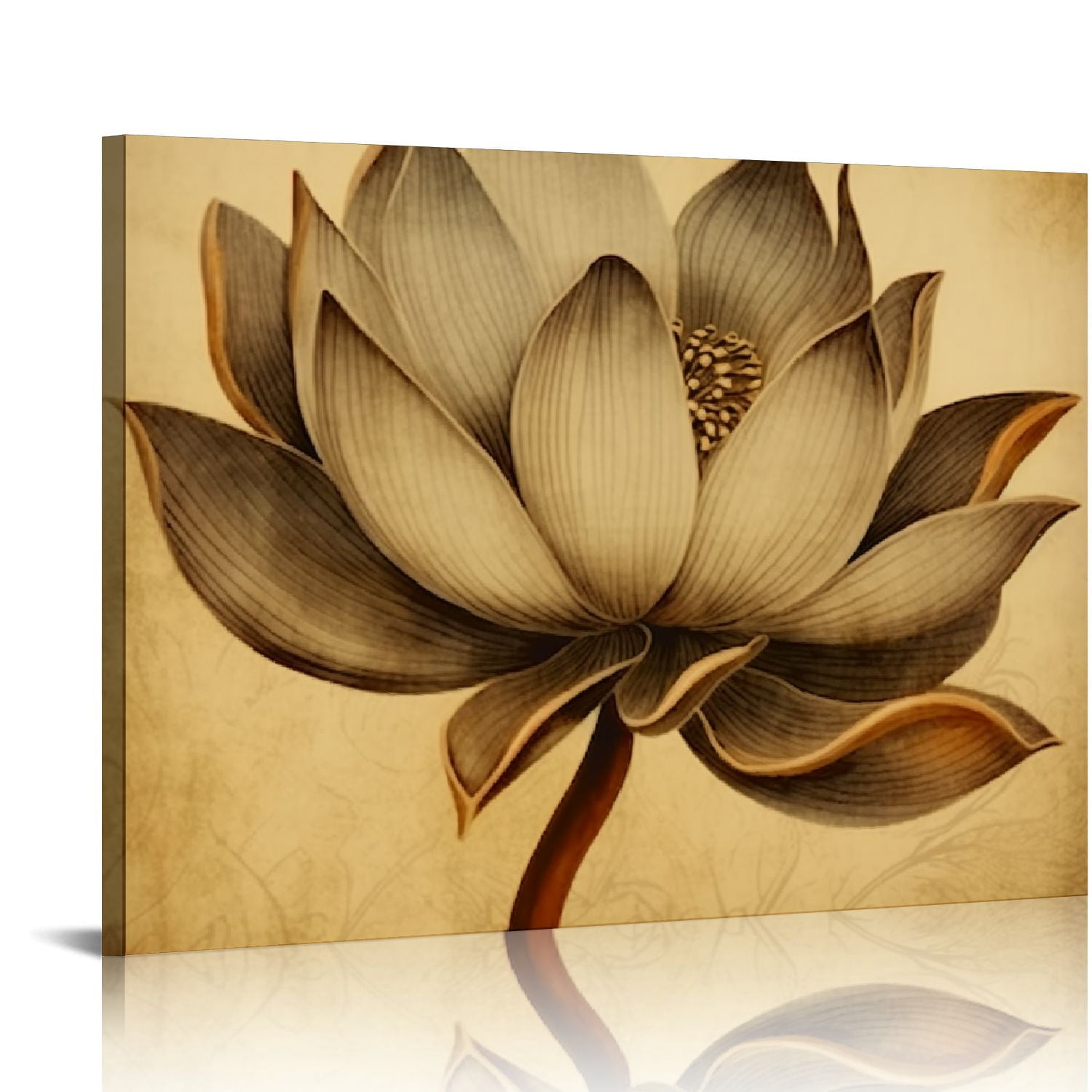 Nawypu Zen Wall Decor Picture Lotus Flower Painting Canvas Wall Art ...
