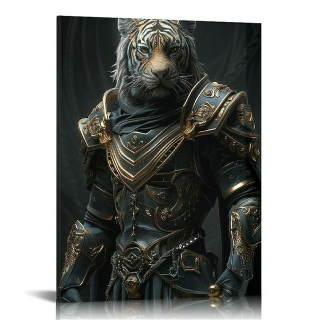 Nawypu king and Queen of Leopards with Crowns Canvas Wall Art Black and ...