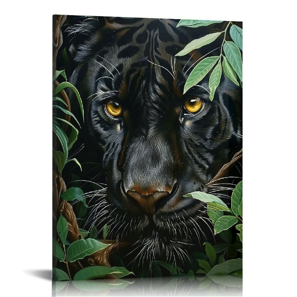 Nawypu king and Queen of Leopards with Crowns Canvas Wall Art Black and ...