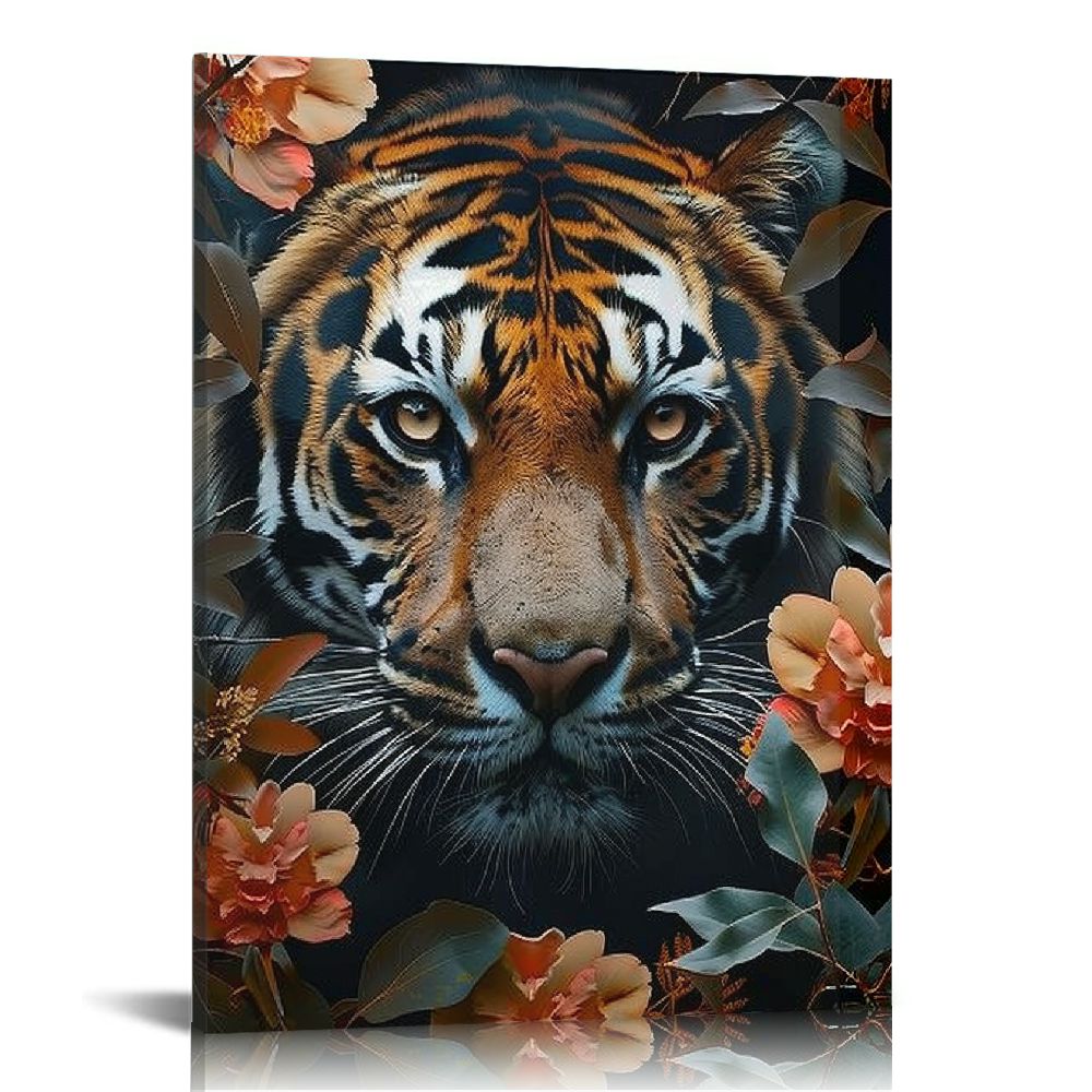 Nawypu king and Queen of Leopards with Crowns Canvas Wall Art Black and ...