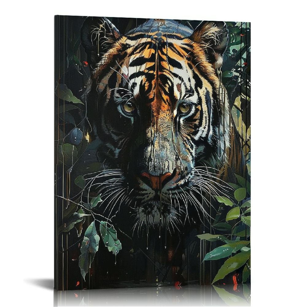 Nawypu king and Queen of Leopards with Crowns Canvas Wall Art Black and ...