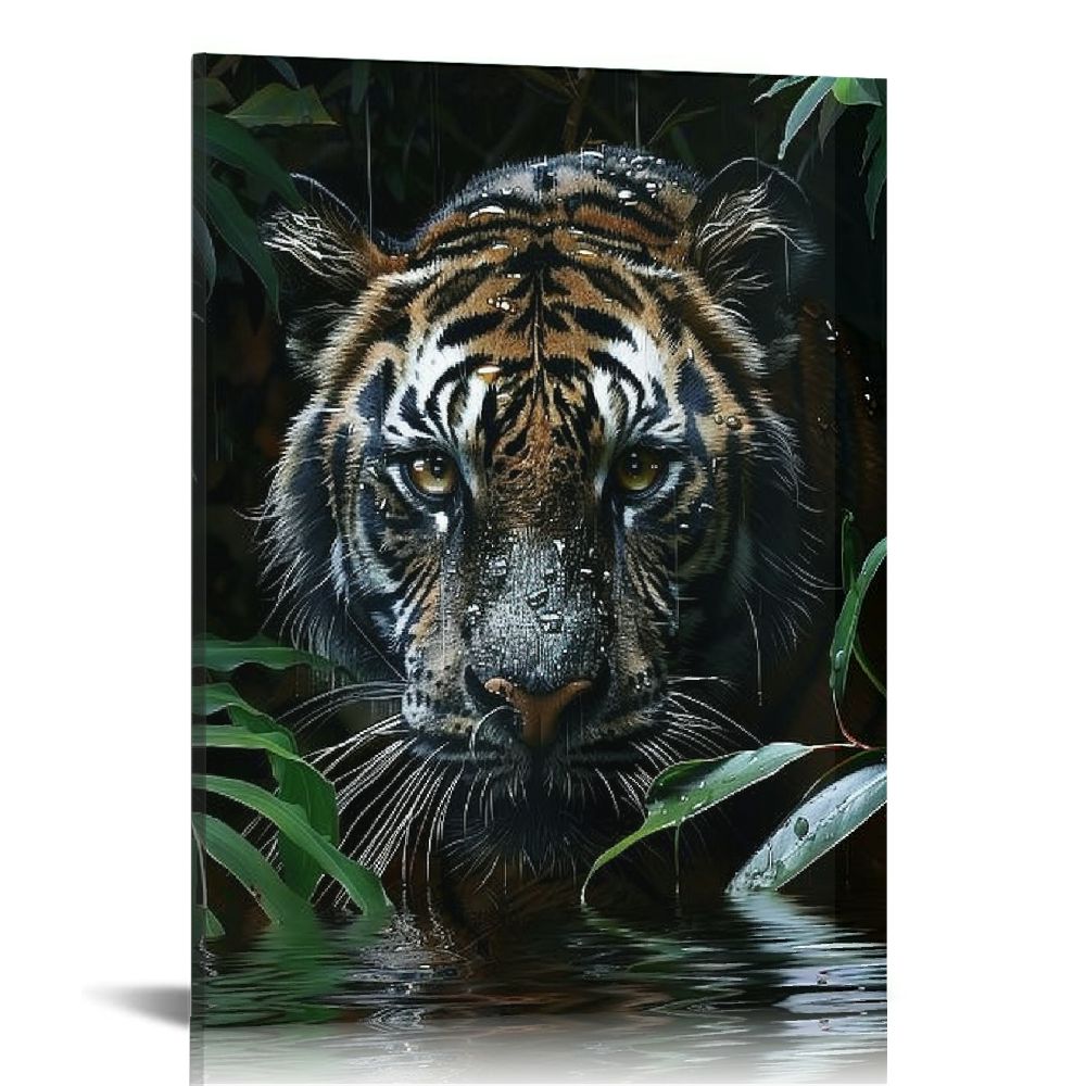 Nawypu king and Queen of Leopards with Crowns Canvas Wall Art Black and ...