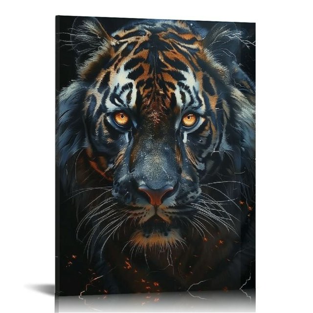 Nawypu king and Queen of Leopards with Crowns Canvas Wall Art Black and ...