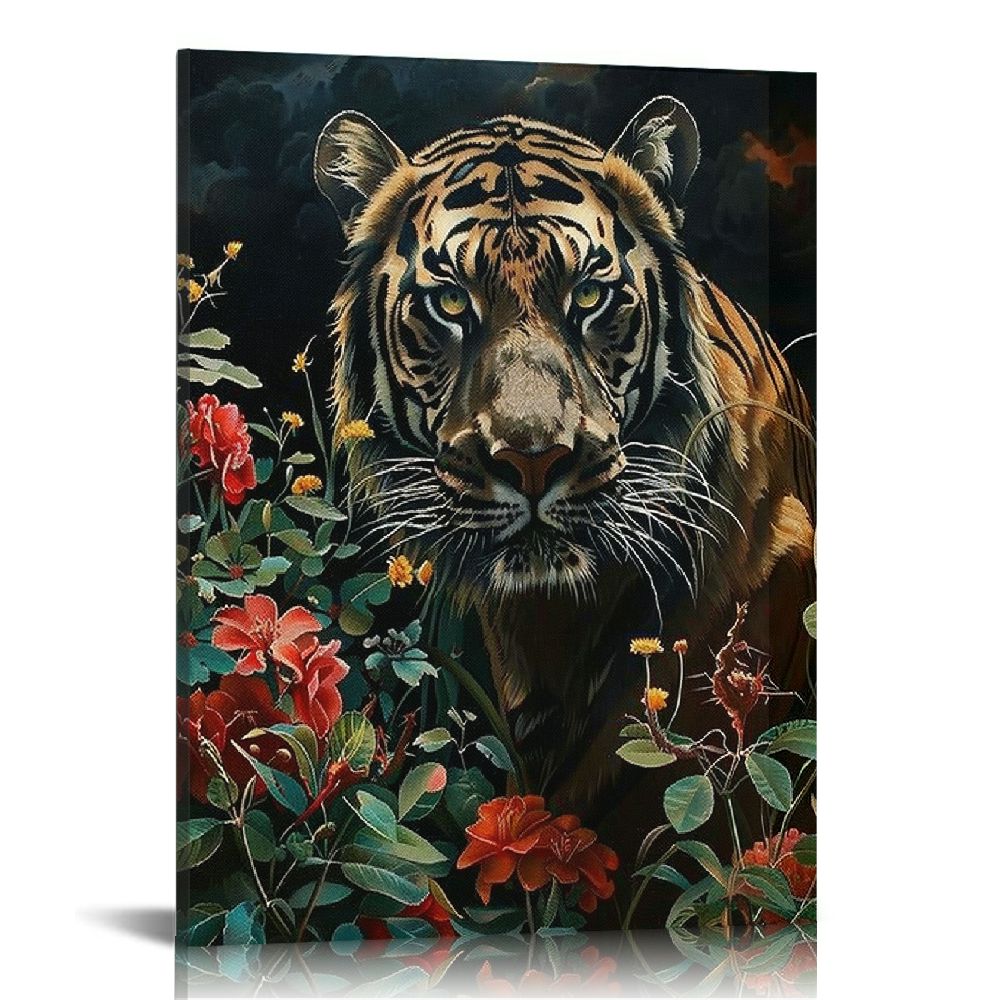 Nawypu king and Queen of Leopards with Crowns Canvas Wall Art Black and ...