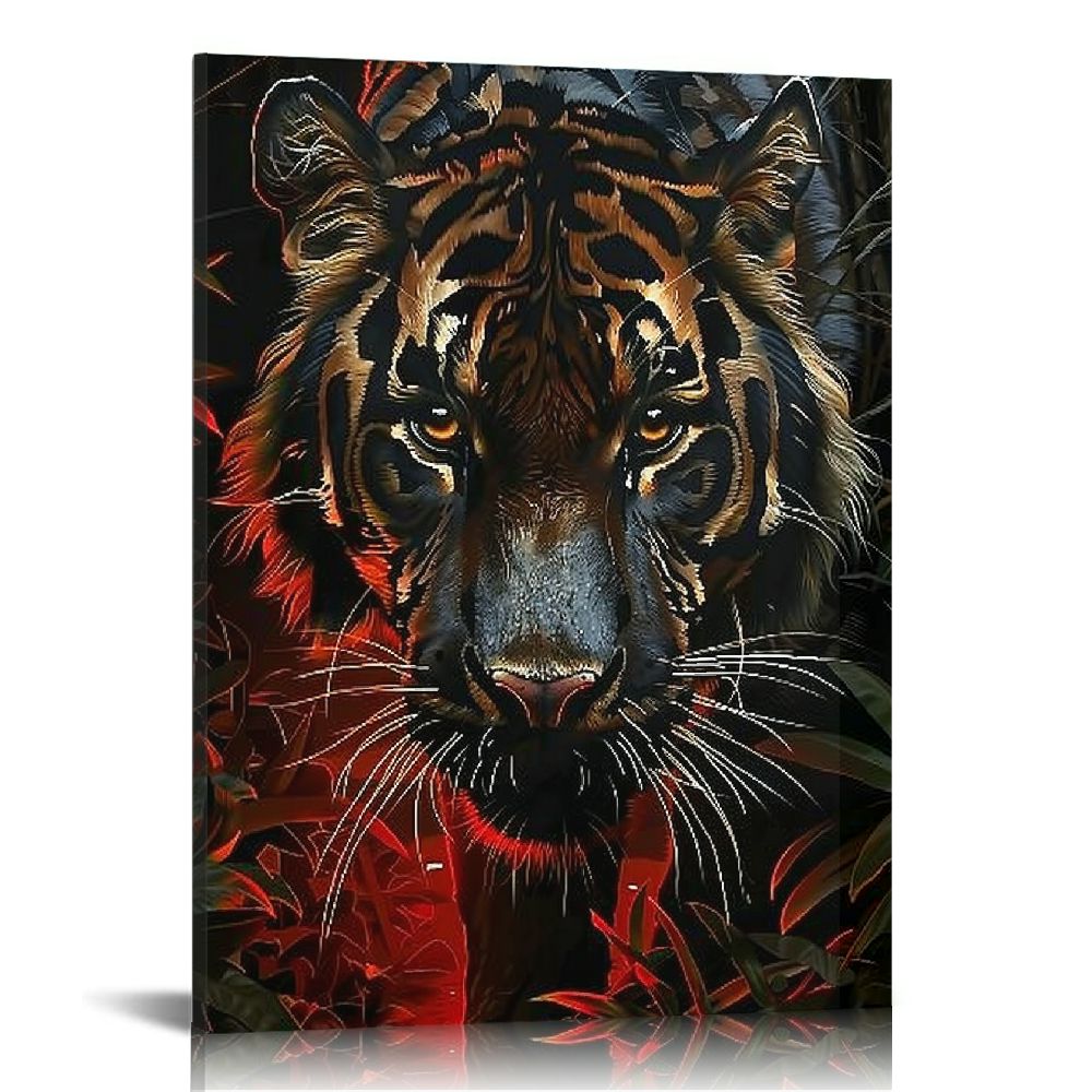 Nawypu king and Queen of Leopards with Crowns Canvas Wall Art Black and ...