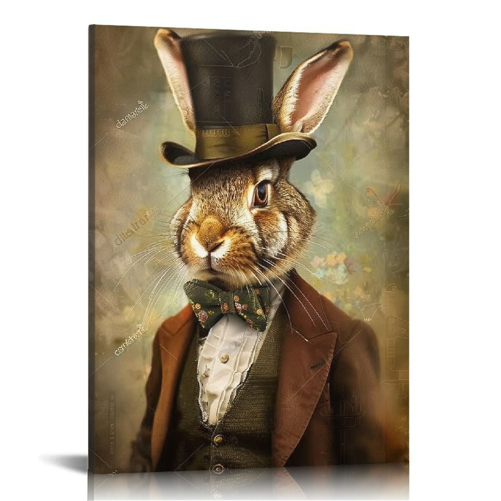 Nawypu on Canvas Bunny Wall Art Prints Funny Rabbit Artwork for Bedroom ...