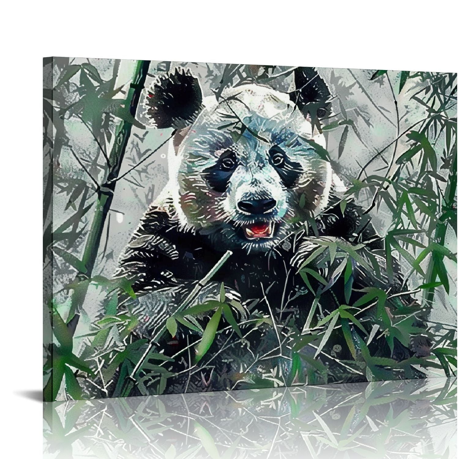 Nawypu on Canvas Panda In Bamboo Forest Modern Abstract Paintings ...
