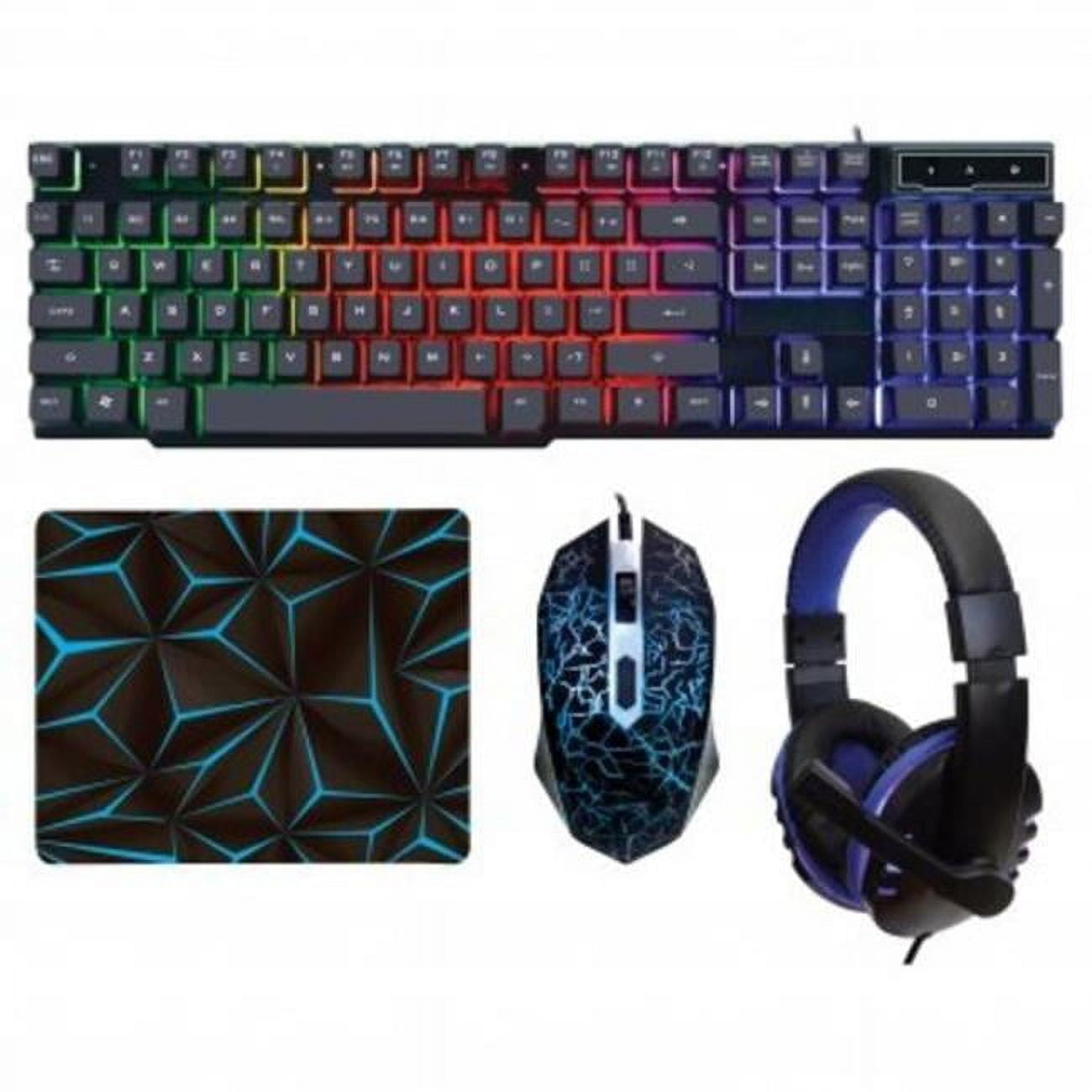 Naxa 4-in-1 Professional Gaming Combo with Keyboard, Mouse, Headphones ...