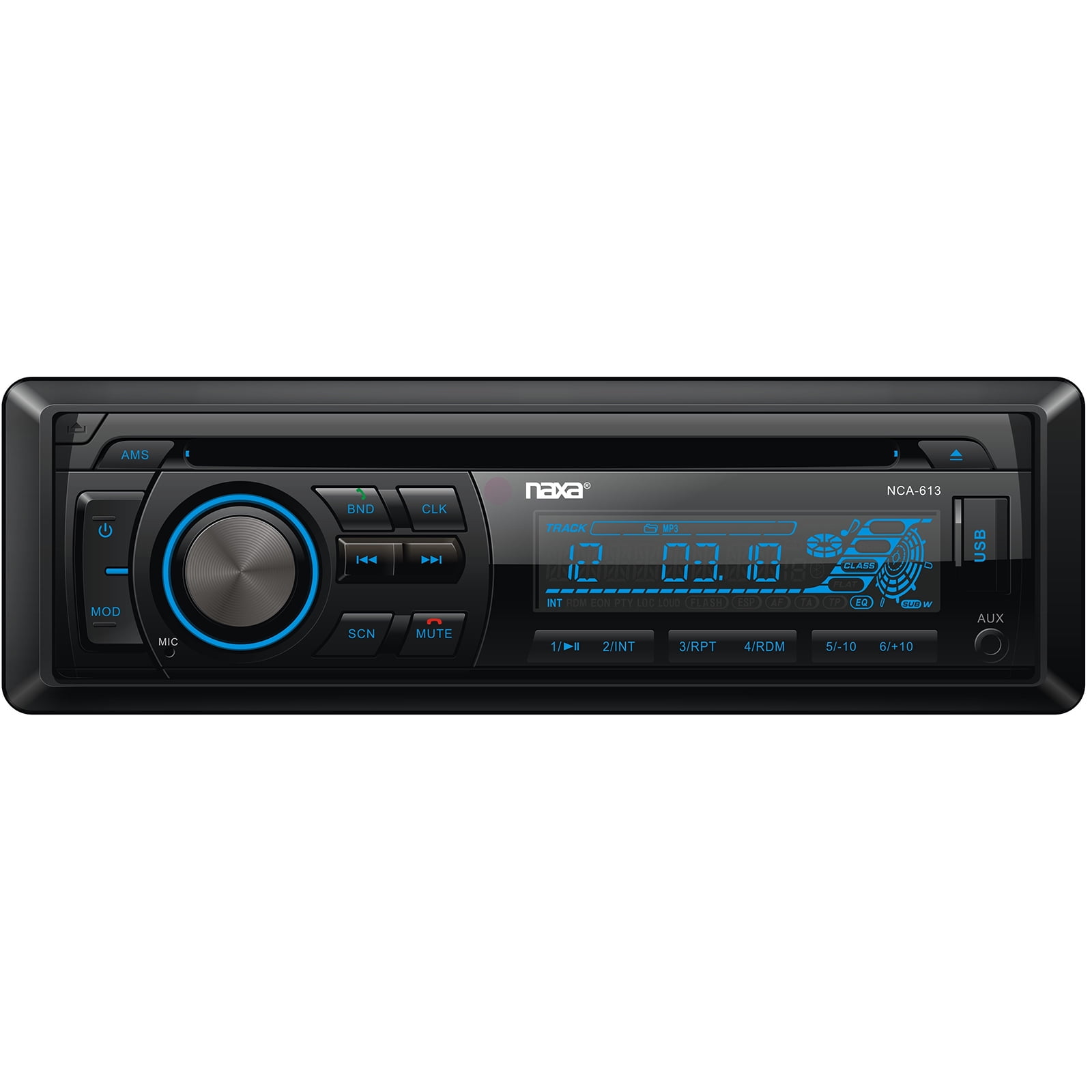 Naxa NCA-613 In-Dash MP3/CD Player and Receiver with BT and Detachable Faceplate - Walmart.com