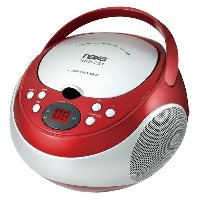 Naxa Portable CD Boombox with AM/FM Compact Radio - Red (Model ...