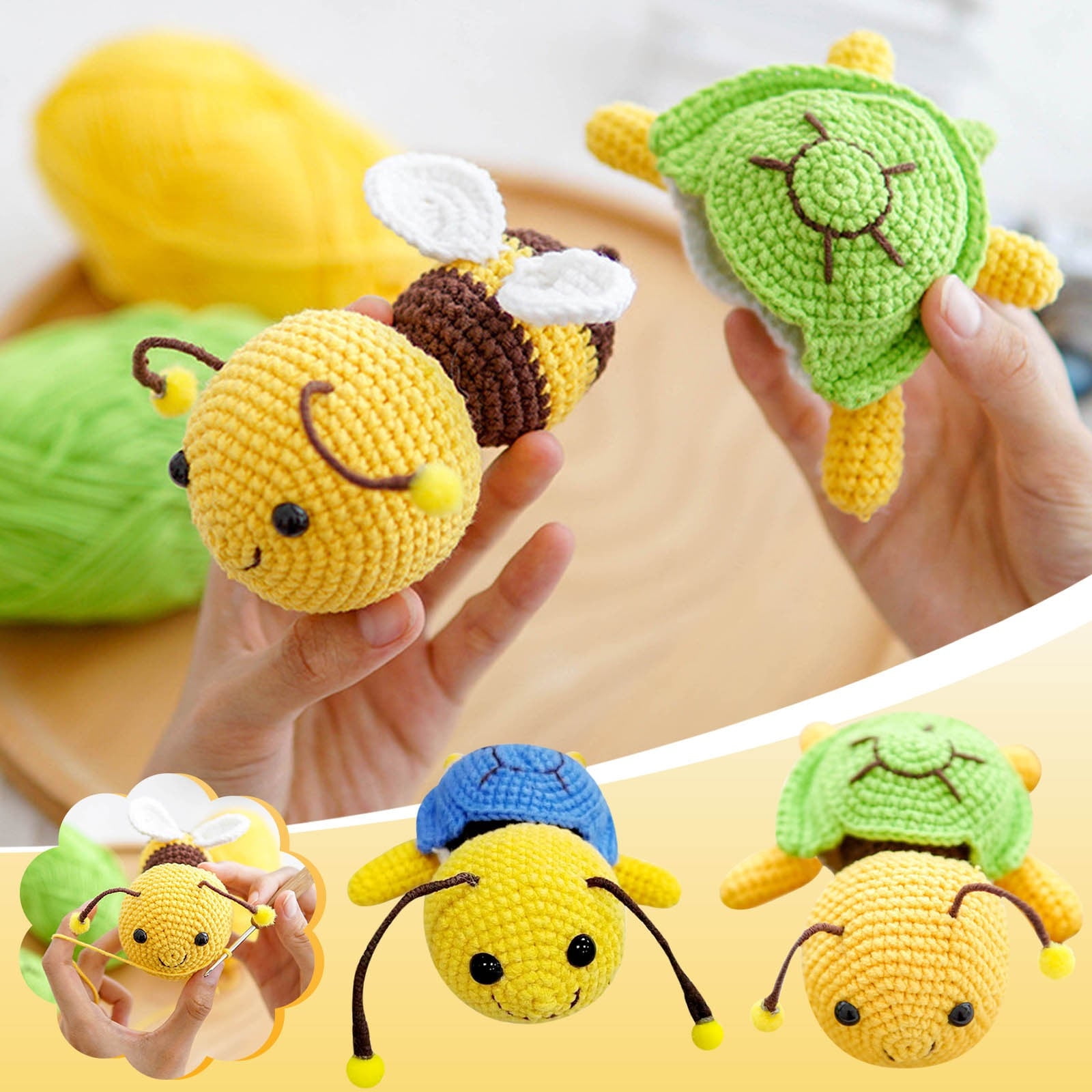 Naxoaeo Clearance 2Pack Turtle Bee Crochet Kit for Beginners, Complete ... Naxoaeo Clearance 2Pack Turtle Bee Crochet Kit for Beginners, Complete ...